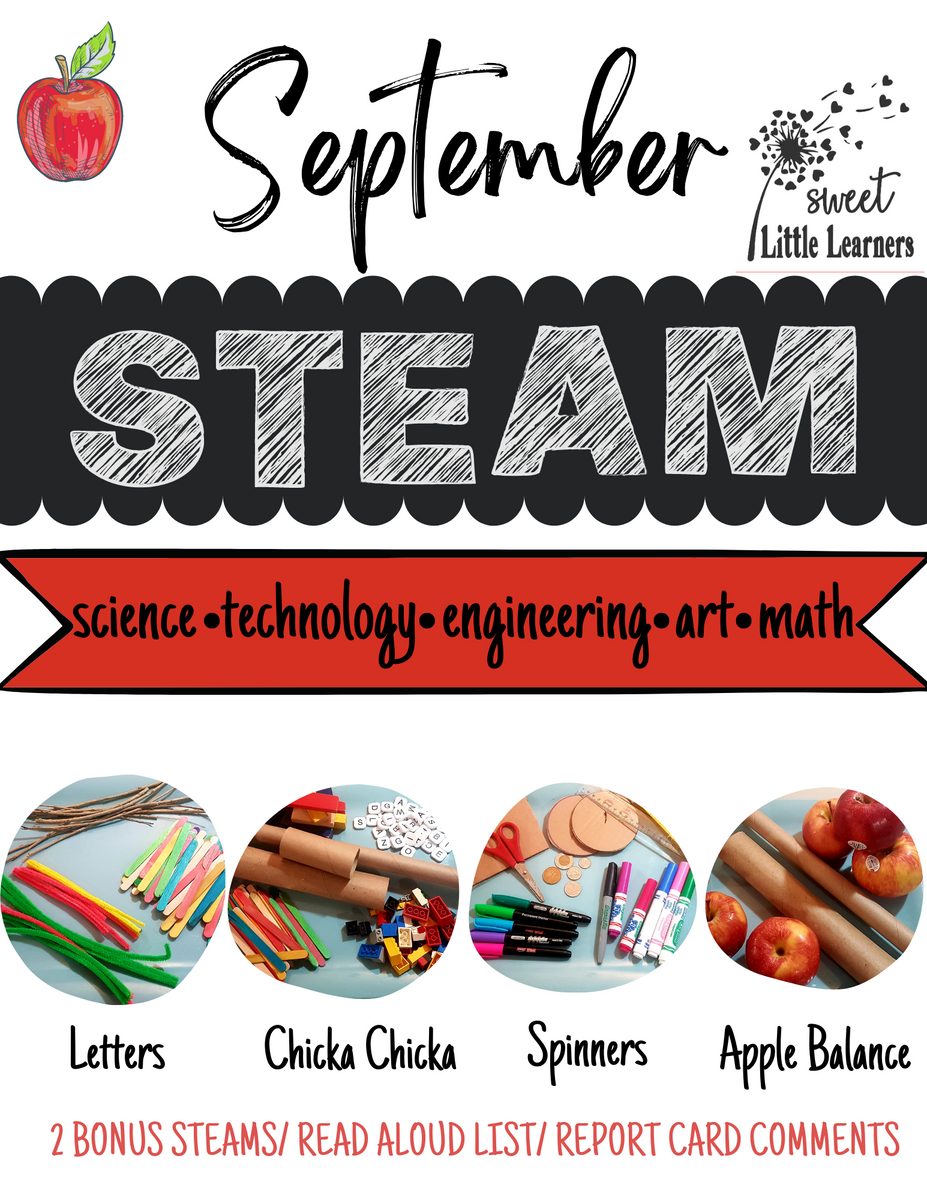 September STEAM Lesson Plans & Report Card Comments: Pre-K to Grade 1 ...