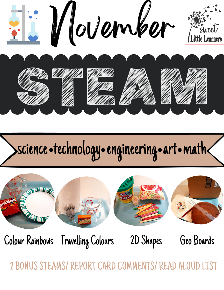 November STEAM Kindergarten Package: Integrating Ontario FDK & US Comm ...