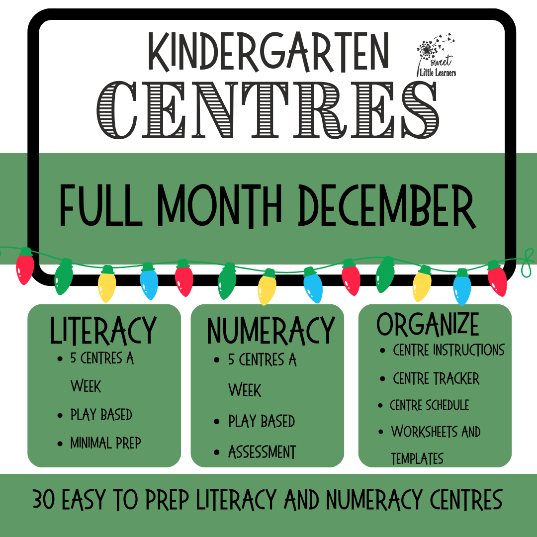 Full Month of Kindergarten Play Based Learning Centres with FREE Blank ...