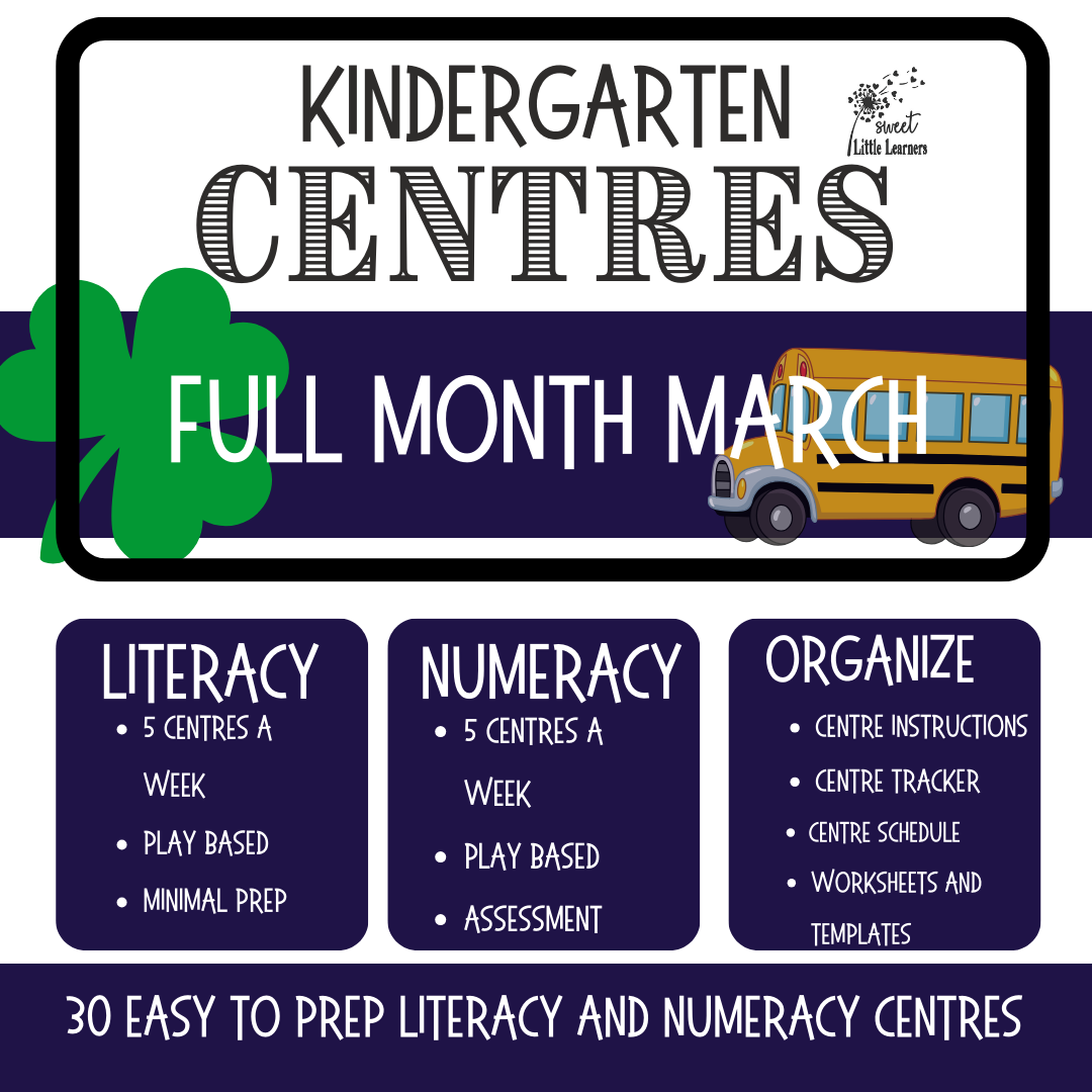 Full Month of Kindergarten Play Based Learning Centres with FREE Blank ...