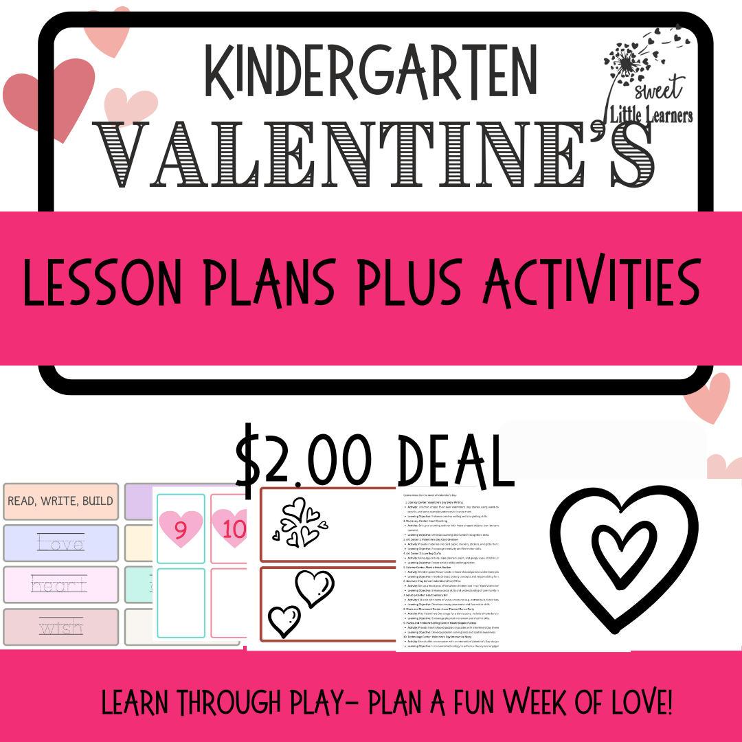 Valentine's Day $2.00 Deal - Lesson Plans, Centres, Activities for Kin ...