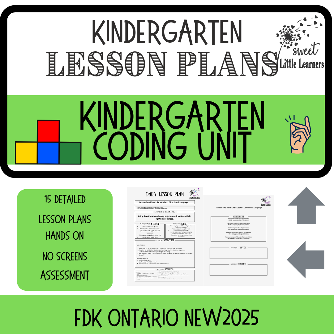 Kindergarten Coding Unit – 15 Play-Based Lessons Aligned to the 2025 O ...