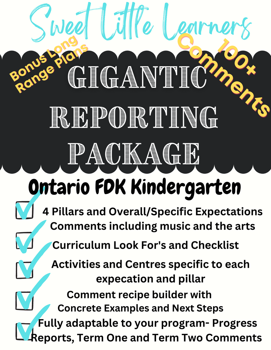 Gigantic Report Card Package- 4 pillars FDK Ontario Report card commen ...