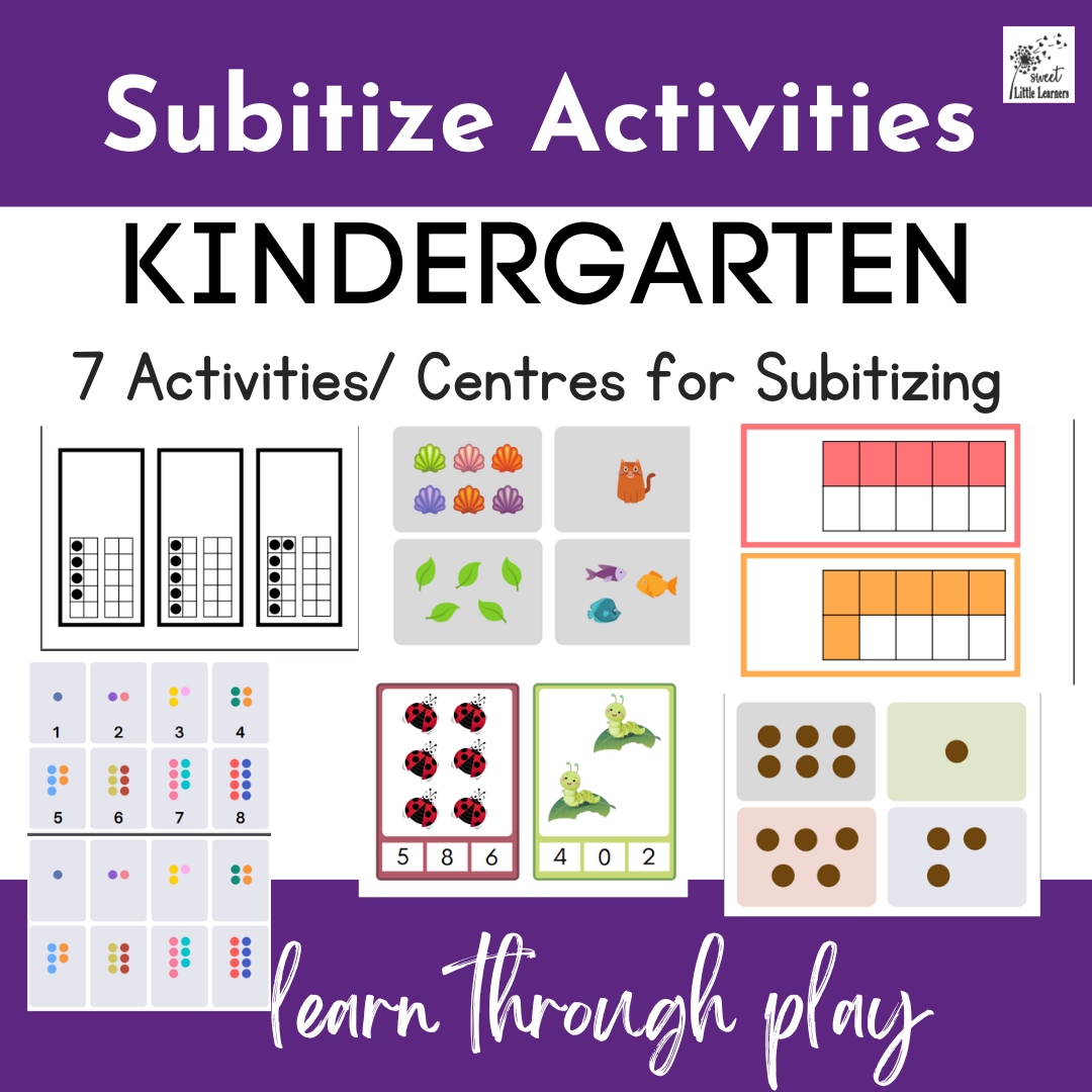 Subitize Instant No Prep Centres and Activities for Pre-School and Kin ...