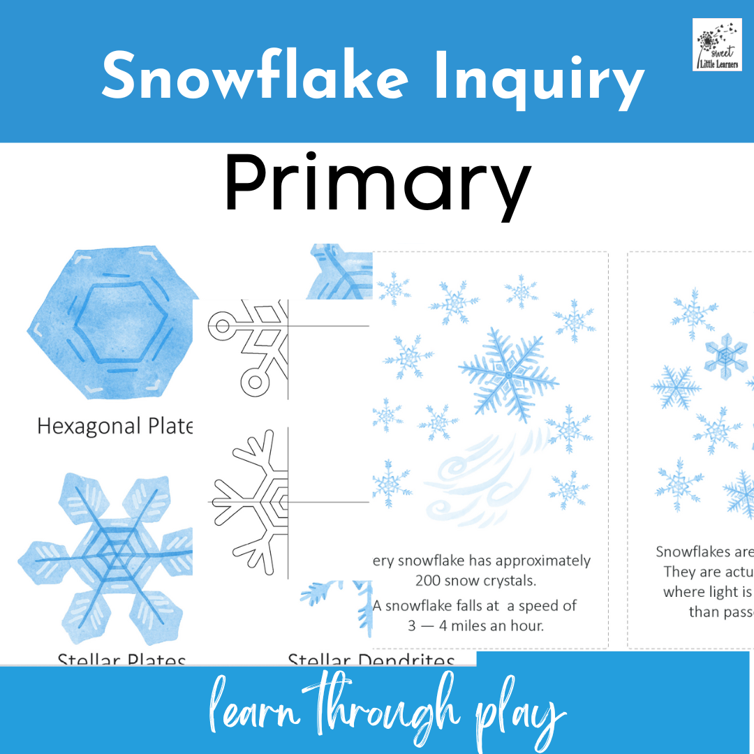 Snowflake Inquiry- Kindergarten- Grade Two- 20 pages of no prep centre ...