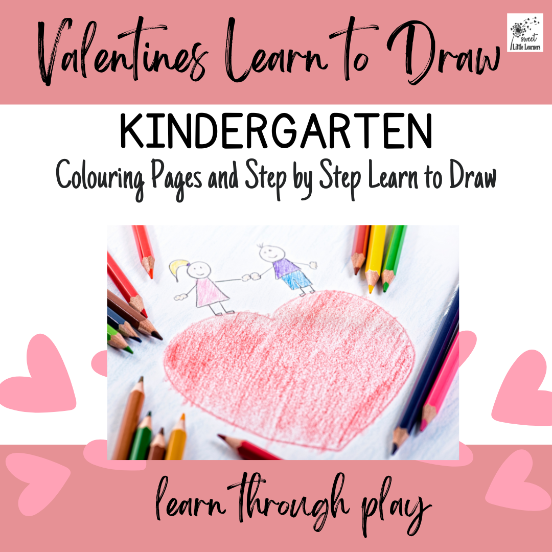 Valentine's Day Learn to Draw and Colour- Kindergarten and grade 1 ...