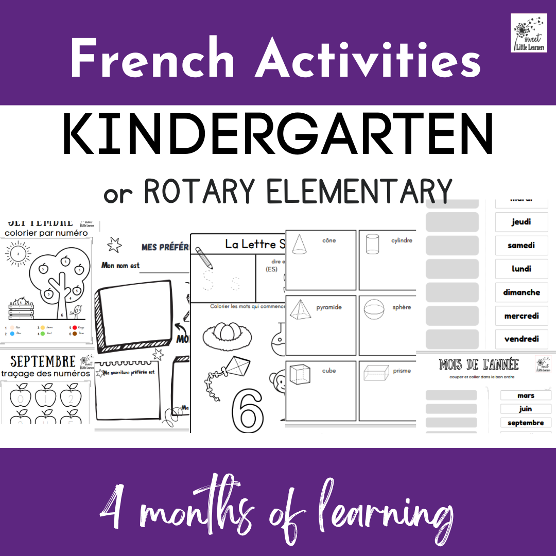 Complete First 4 Months of Kindergarten FRENCH Curriculum or Elementar ...