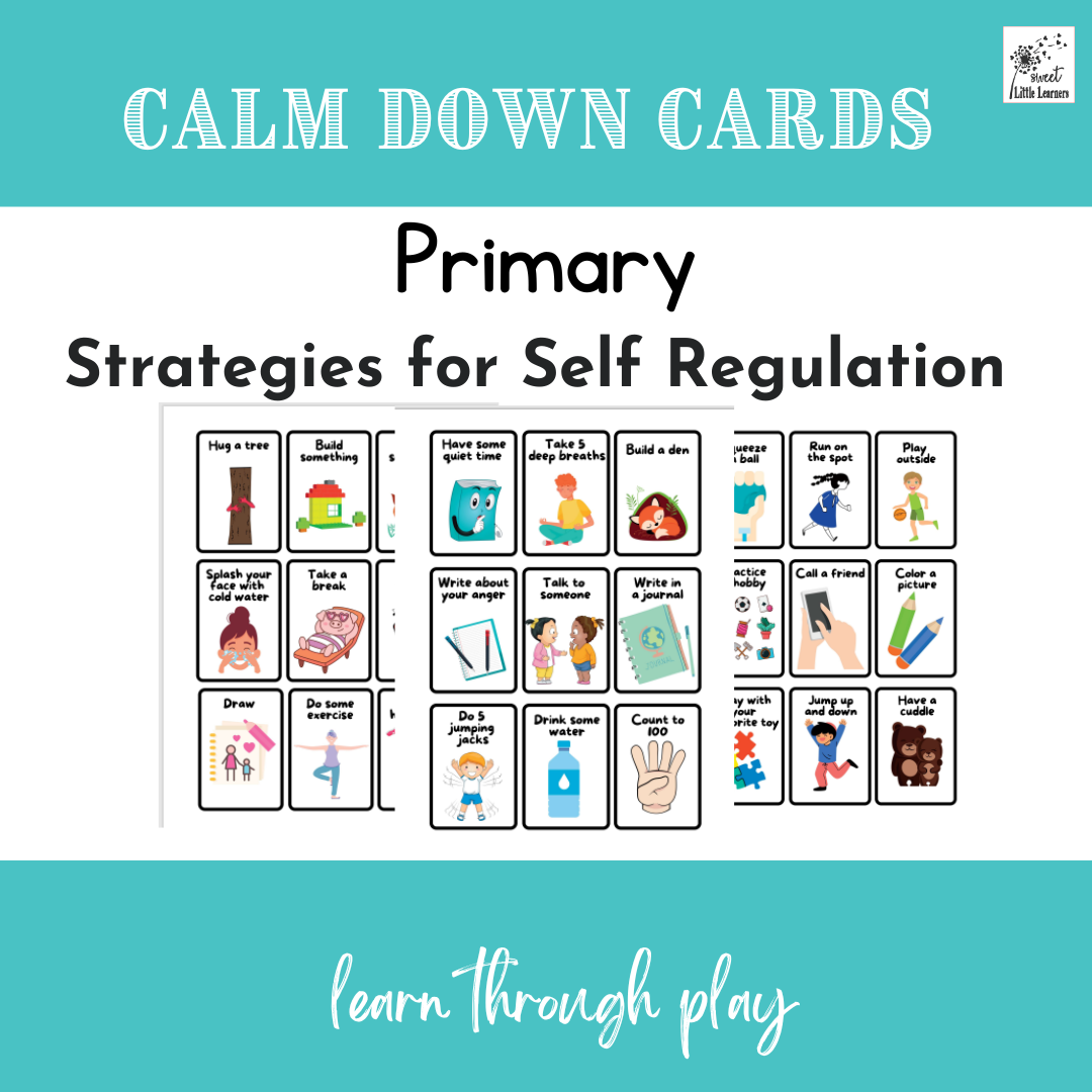 Pre-K and Kindergarten Self Regulation Cards- Calm Down Strategies ...