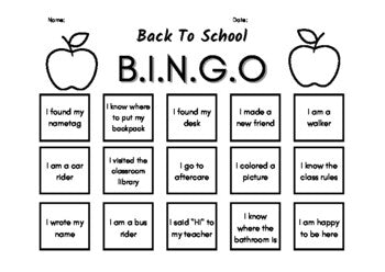 Back to School Bingo – Sweet Little Learners - Everything Kindergarten