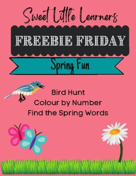 Kindergarten Spring Fun- Colour by Number, Bird Scavenger Hunt, Word H ...