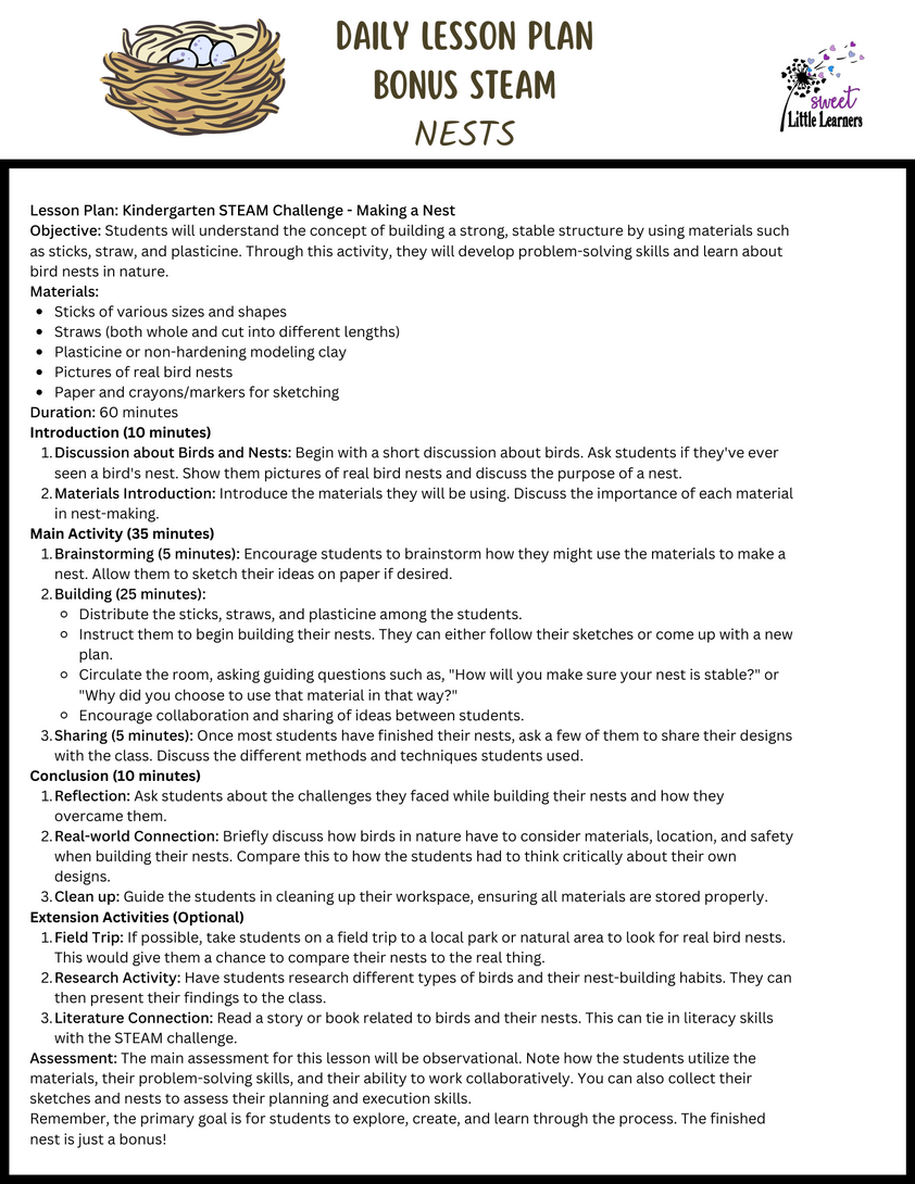 April STEAM Challenges for Ontario FDK & US Common Core Kindergarten ...