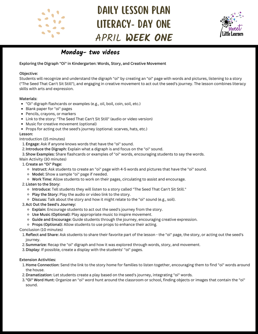 Full Month of Kindergarten: Comprehensive Guide to Lessons, Activities ...