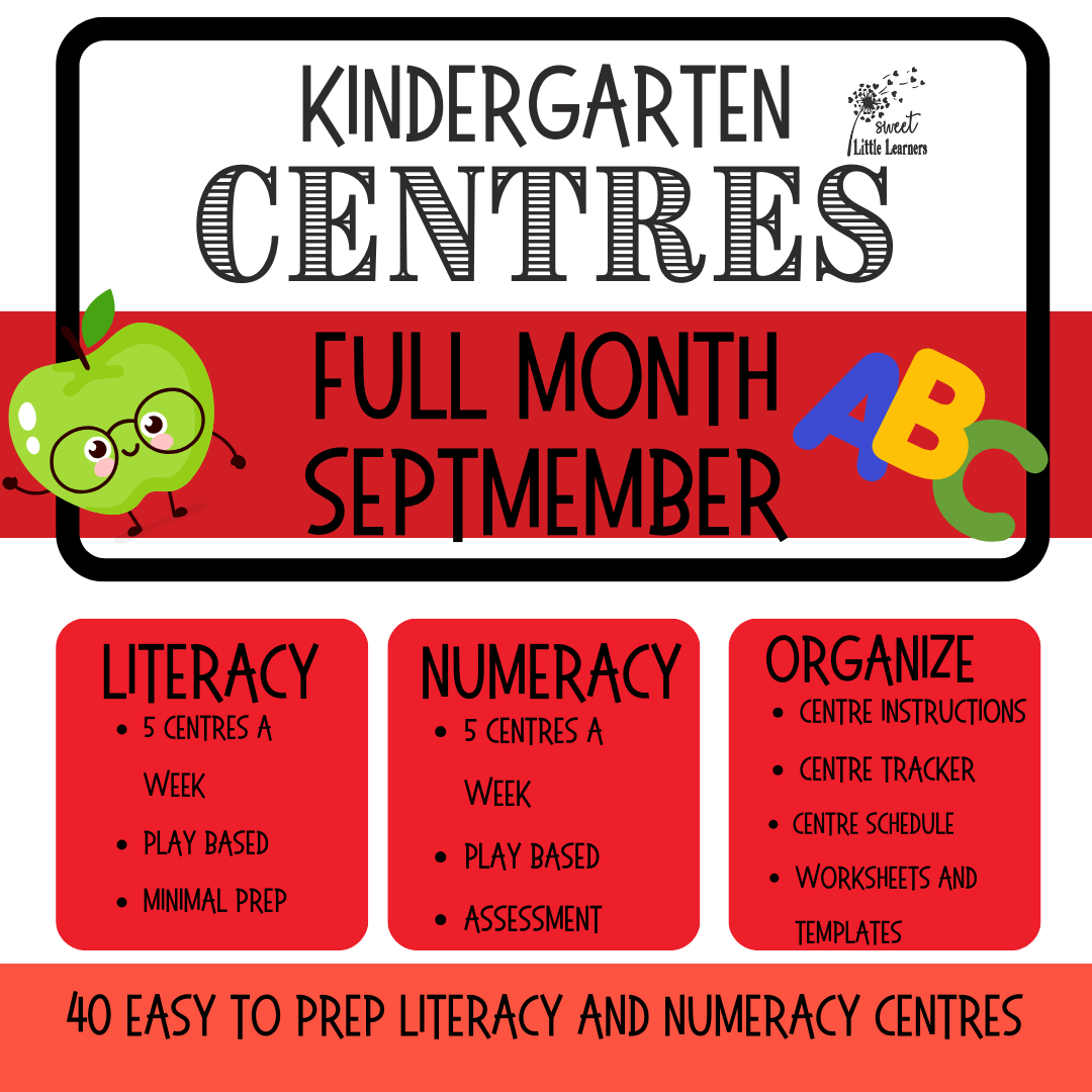Full Month of Kindergarten Play Based Learning Centres with FREE Blank ...