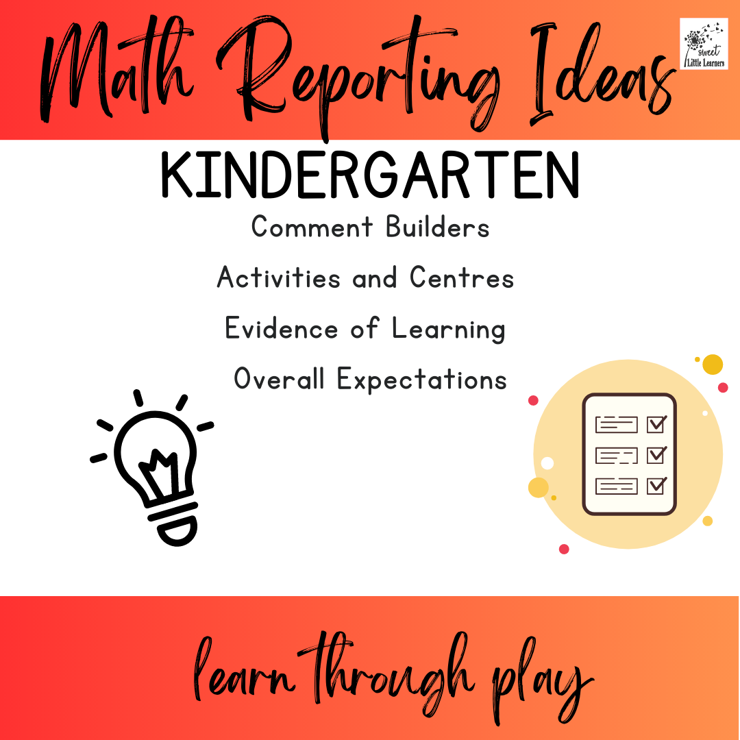 Math Reporting Ideas and Comments for FDK Kindergarten – Sweet Little ...