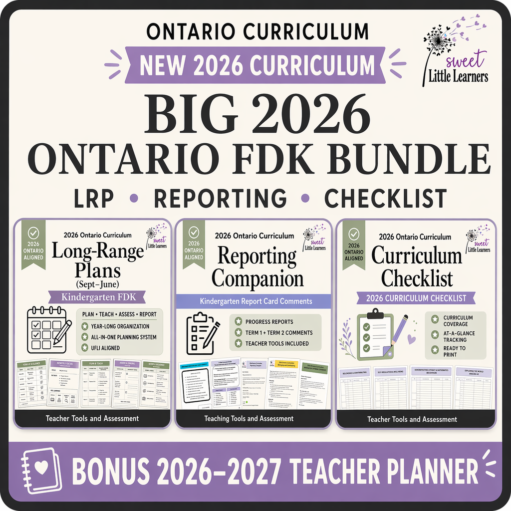 Ontario FDK 2026 Curriculum Bundle- LRP, Reporting, Checklist – Sweet ...