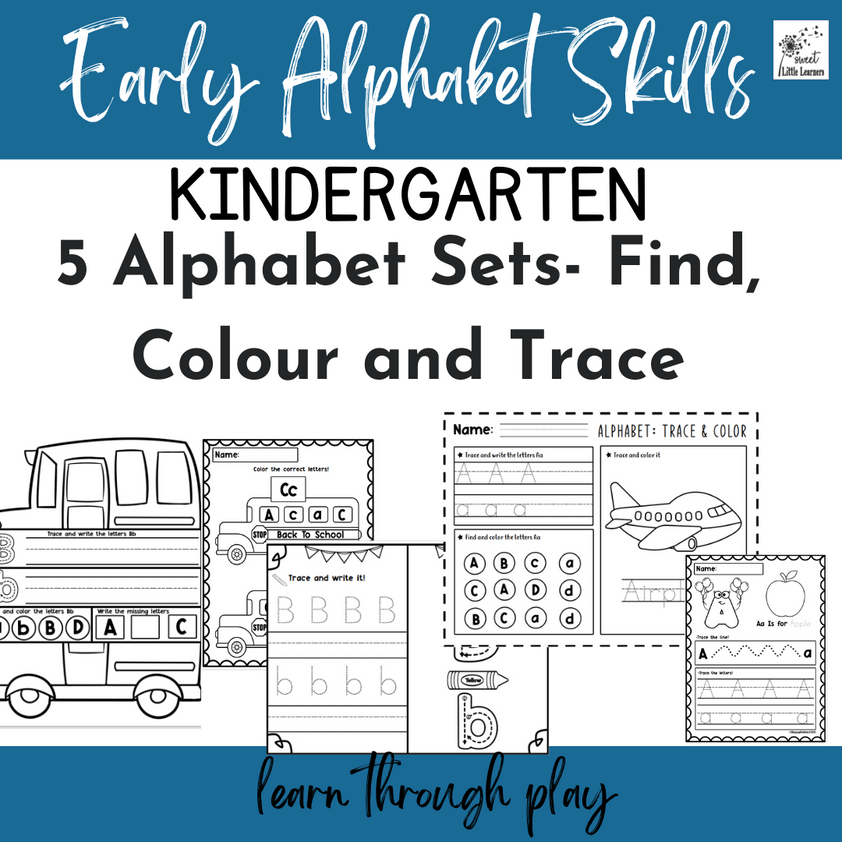 Pre-K and Kindergarten Alphabet Package- 5 activity centres- Print, Fi ...